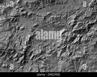 Madriz, department of Nicaragua. Bilevel elevation map with lakes and ...