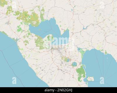 Managua, department of Nicaragua. Open Street Map. Locations and names ...