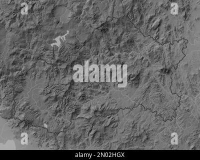 Matagalpa, department of Nicaragua. Grayscale elevation map with lakes ...