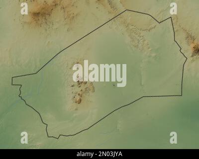 Agadez, department of Niger. Colored elevation map with lakes and ...