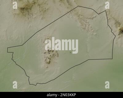 Agadez, department of Niger. Colored elevation map with lakes and ...