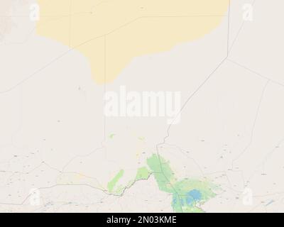 Diffa, department of Niger. Open Street Map. Locations of major cities ...