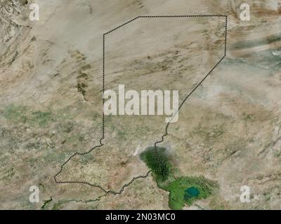 Diffa, department of Niger. High resolution satellite map. Locations ...