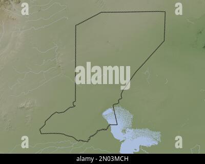 Diffa, department of Niger. Elevation map colored in wiki style with ...