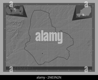 Maradi, department of Niger. Bilevel elevation map with lakes and ...