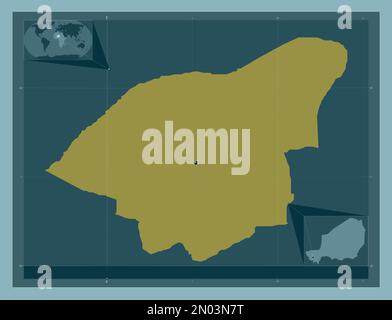 Niamey, capital district of Niger. Solid color shape. Locations and ...