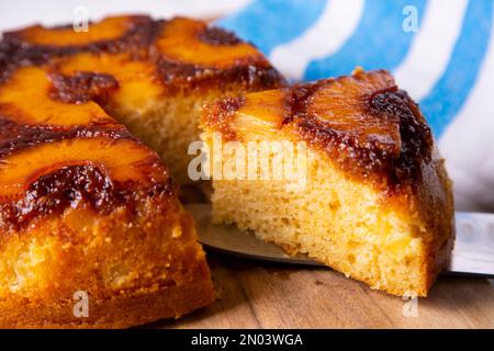 Inverted Pineapple sponge cake Stock Photo - Alamy