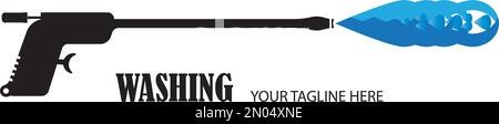 Pressure washing gun logo template. Cleaning vector design. Tools ...