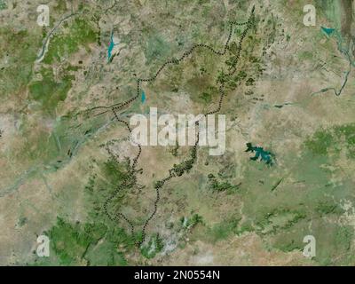 Adamawa, state of Nigeria. High resolution satellite map. Locations and ...