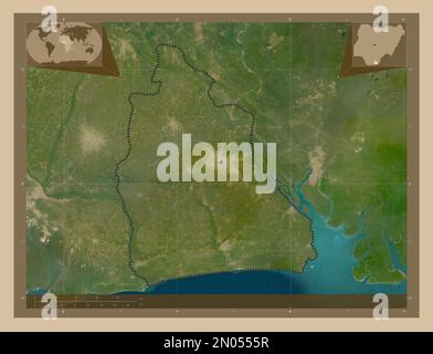 Akwa Ibom, state of Nigeria. Low resolution satellite map Stock Photo ...