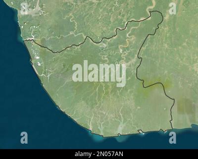 Bayelsa, state of Nigeria. High resolution satellite map. Locations and ...