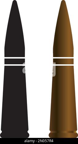 Rifle ammo icon. Black background with white. Vector illustration Stock ...