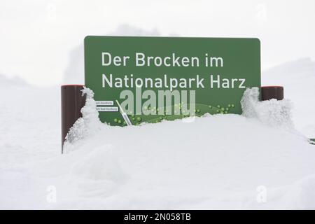 05 February 2023, Saxony-Anhalt, Schierke: Hikers walk along the ...