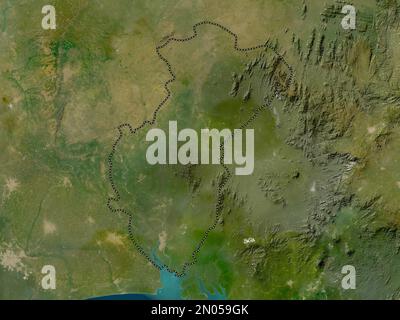 Cross River, state of Nigeria. Low resolution satellite map. Corner ...