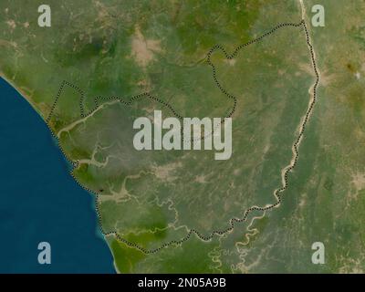 Delta, state of Nigeria. Low resolution satellite map. Locations of ...