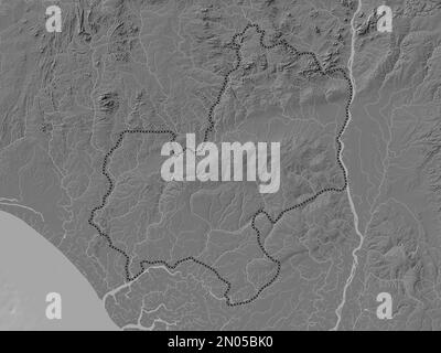 Edo, state of Nigeria. Elevation map colored in wiki style with lakes ...