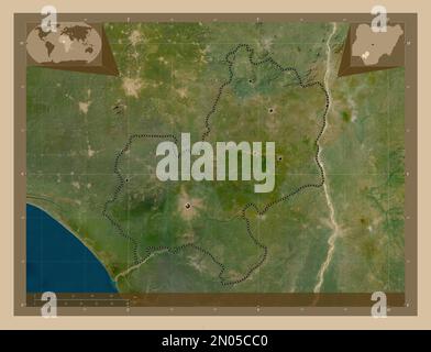 Edo, state of Nigeria. Low resolution satellite map Stock Photo - Alamy