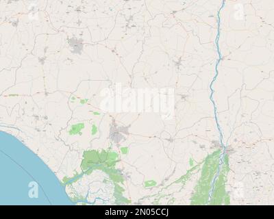 Edo, state of Nigeria. Open Street Map. Locations of major cities of ...