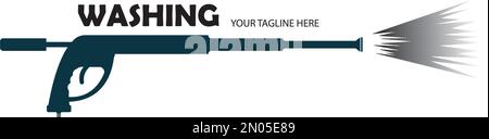 Pressure washing gun logo template. Cleaning vector design. Tools ...