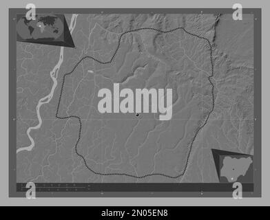 Imo, state of Nigeria. Bilevel elevation map with lakes and rivers ...