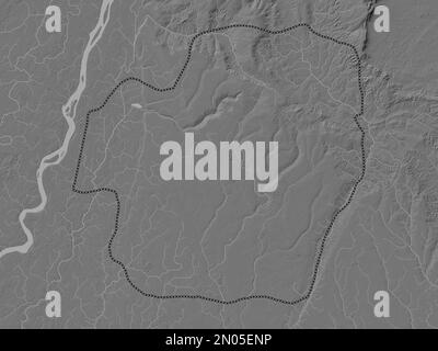 Imo, state of Nigeria. Bilevel elevation map with lakes and rivers ...