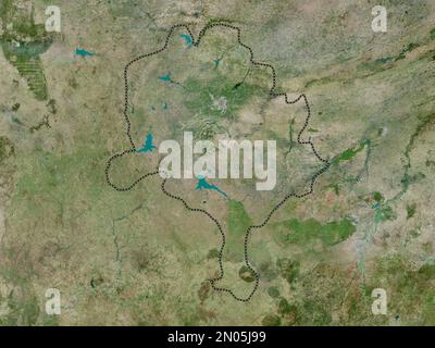 Kano, state of Nigeria. High resolution satellite map. Locations and ...