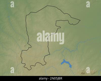 Katsina, state of Nigeria. Colored elevation map with lakes and rivers ...
