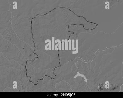 Katsina, state of Nigeria. Elevation map colored in sepia tones with ...