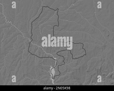 Kebbi, state of Nigeria. Bilevel elevation map with lakes and rivers ...