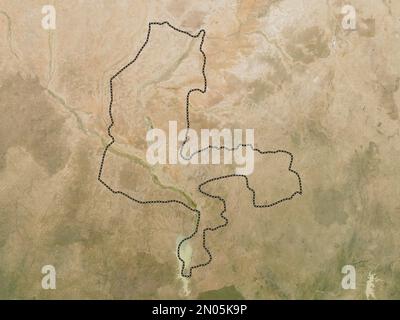 Kebbi, state of Nigeria. Low resolution satellite map. Locations and ...