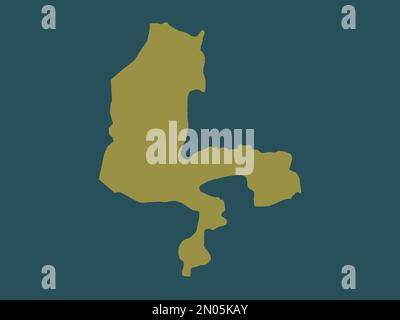 Kebbi, state of Nigeria. Solid color shape. Locations and names of ...