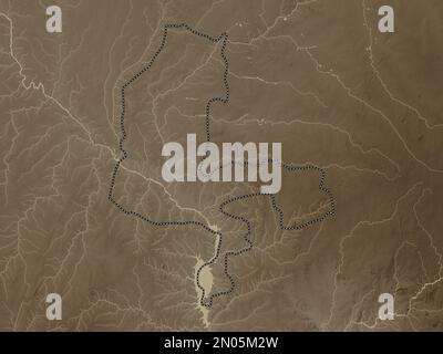 Kebbi, state of Nigeria. Colored elevation map with lakes and rivers ...