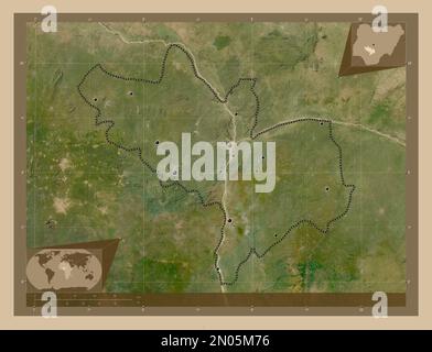 Kogi, state of Nigeria. Low resolution satellite map Stock Photo - Alamy