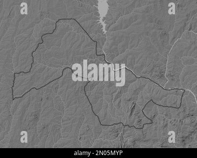 Kwara, state of Nigeria. Bilevel elevation map with lakes and rivers ...
