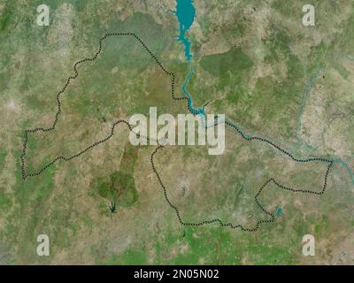 Kwara, state of Nigeria. High resolution satellite map. Locations of ...