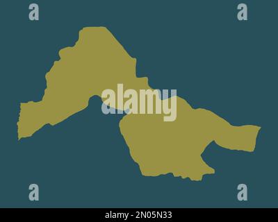 Kwara, state of Nigeria. Solid color shape. Locations and names of ...