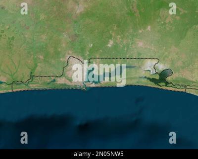 Lagos, state of Nigeria. High resolution satellite map. Locations and ...