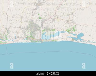 Lagos, state of Nigeria. Open Street Map. Locations of major cities of ...