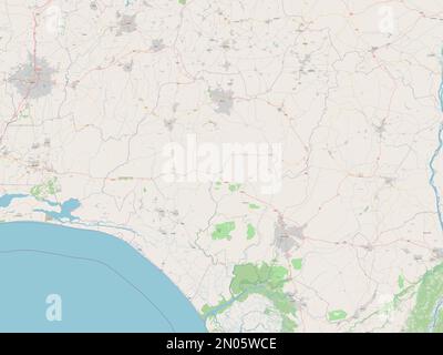 Ondo, state of Nigeria. Open Street Map. Locations and names of major ...