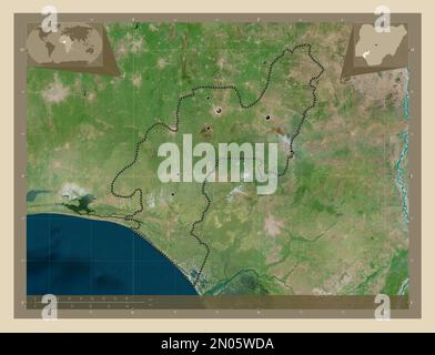Ondo, state of Nigeria. High resolution satellite map Stock Photo - Alamy