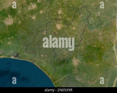 Ondo, state of Nigeria. Low resolution satellite map. Corner auxiliary ...