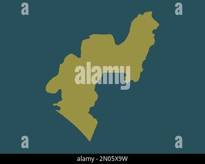 Ondo, state of Nigeria. Solid color shape. Locations and names of major ...