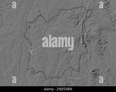 Osun, state of Nigeria. Bilevel elevation map with lakes and rivers ...
