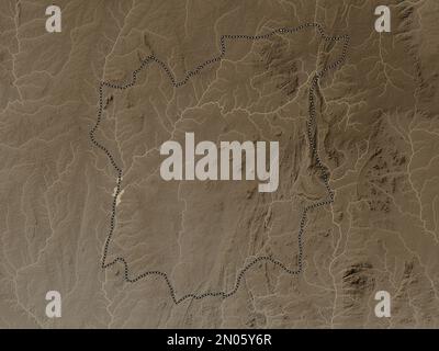 Osun, state of Nigeria. Colored elevation map with lakes and rivers ...