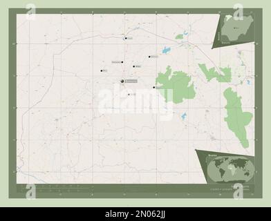 Sokoto, state of Nigeria. Open Street Map. Locations of major cities of ...