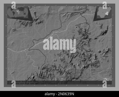Taraba, state of Nigeria. Bilevel elevation map with lakes and rivers ...
