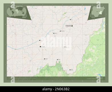 Taraba, state of Nigeria. Open Street Map. Locations of major cities of ...