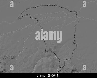 Yobe, state of Nigeria. Bilevel elevation map with lakes and rivers ...