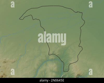 Yobe, state of Nigeria. Colored elevation map with lakes and rivers ...