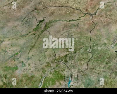 Yobe, state of Nigeria. High resolution satellite map. Locations of ...